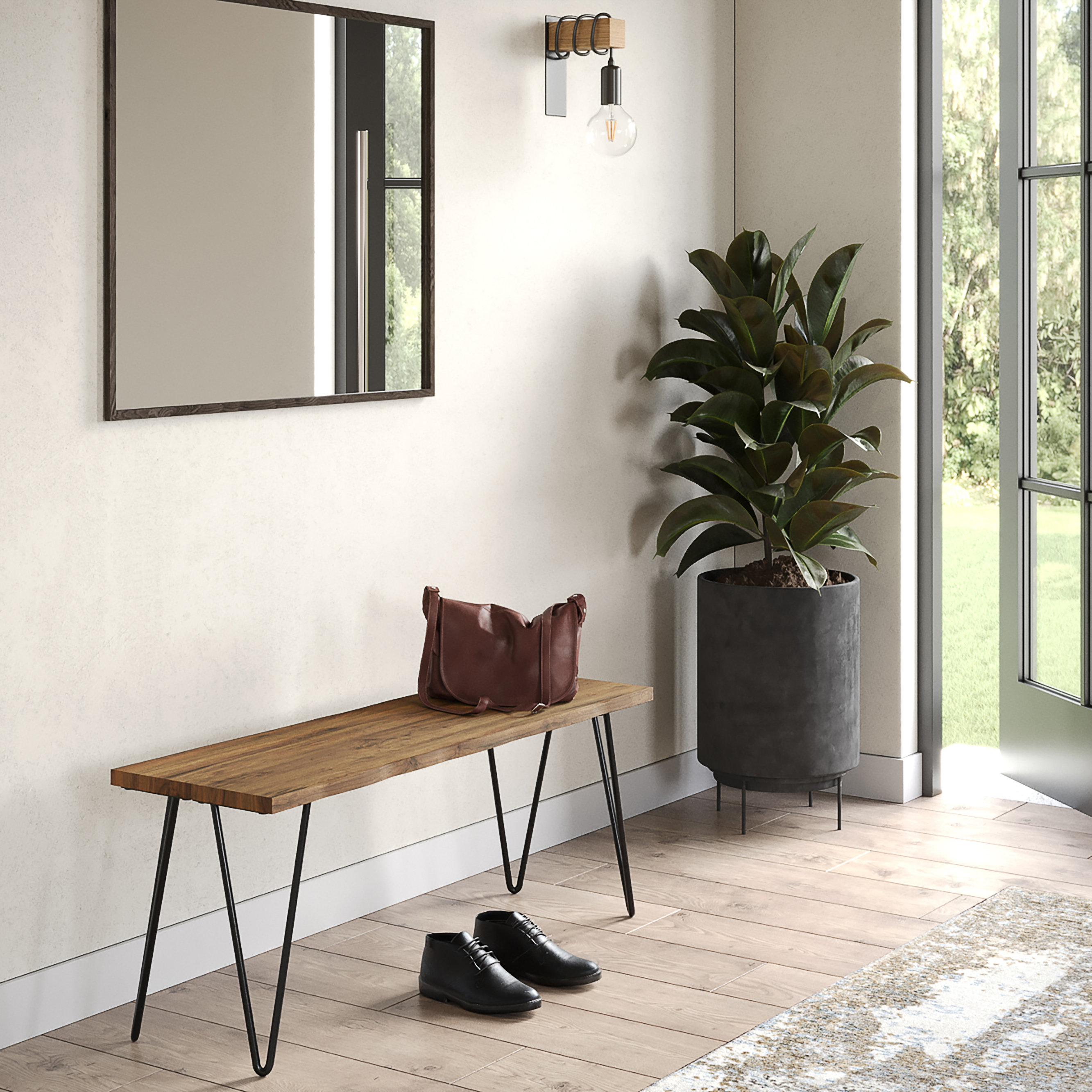 Simpli Home Colton Wood Bench - Wayfair Canada