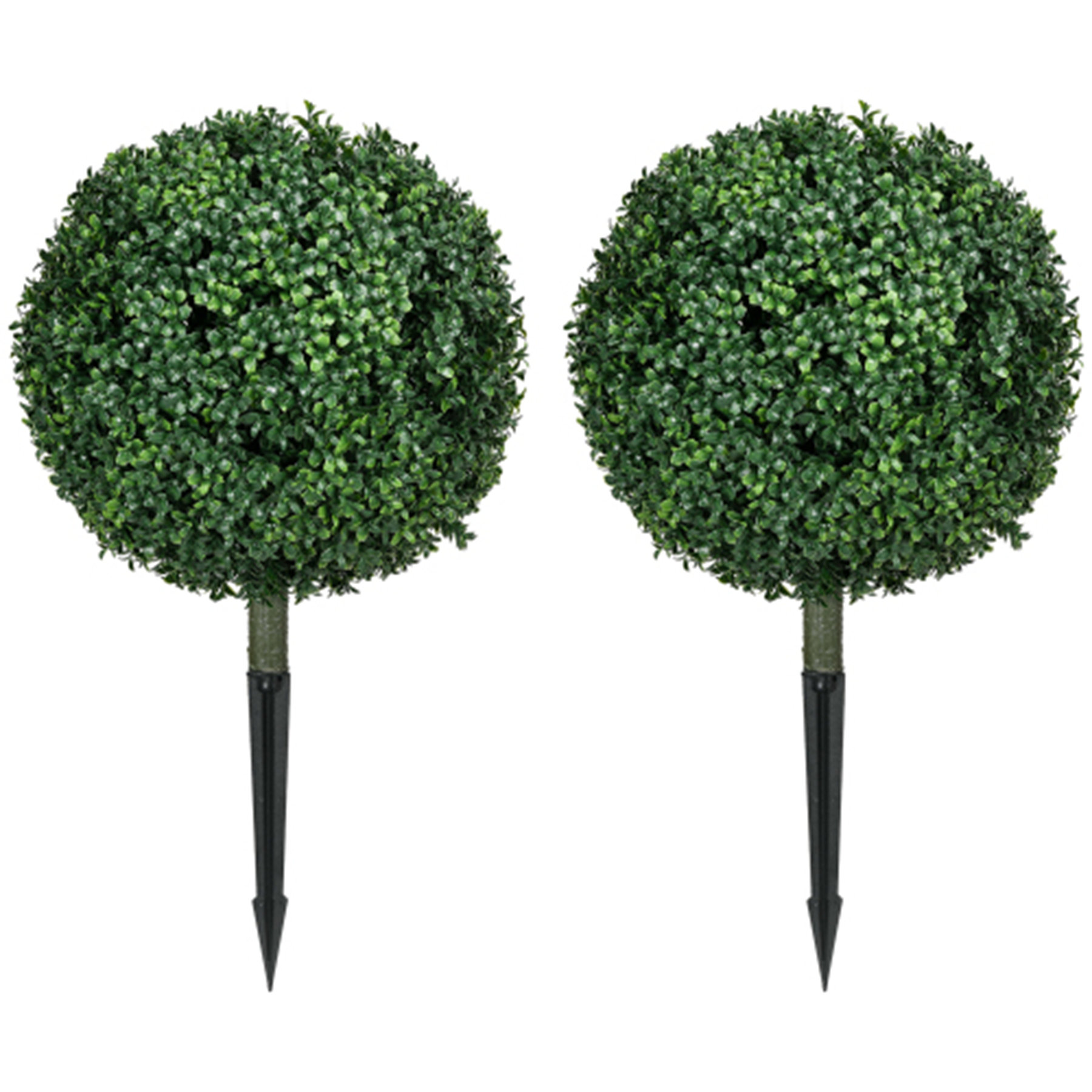 Primrue HOMCOM 1.3' (15.7") Artificial Boxwood Topiary Trees with ...