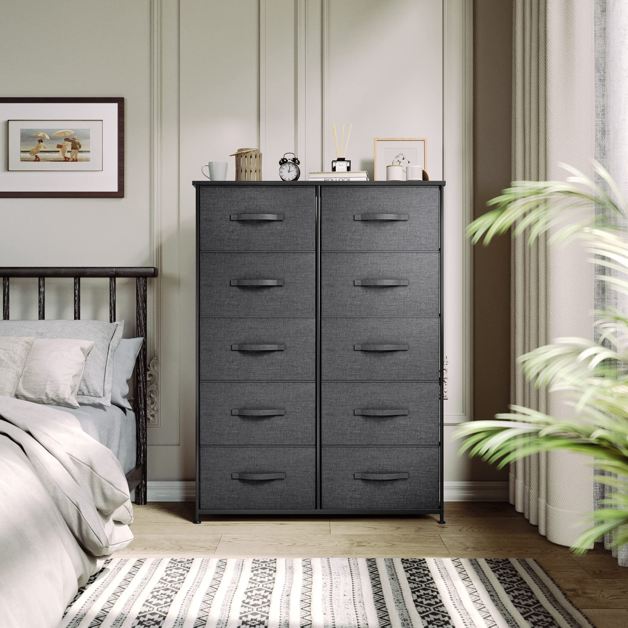 Rebrilliant Premium A-Graphite 10-Drawer Storage Dresser - Quality ...