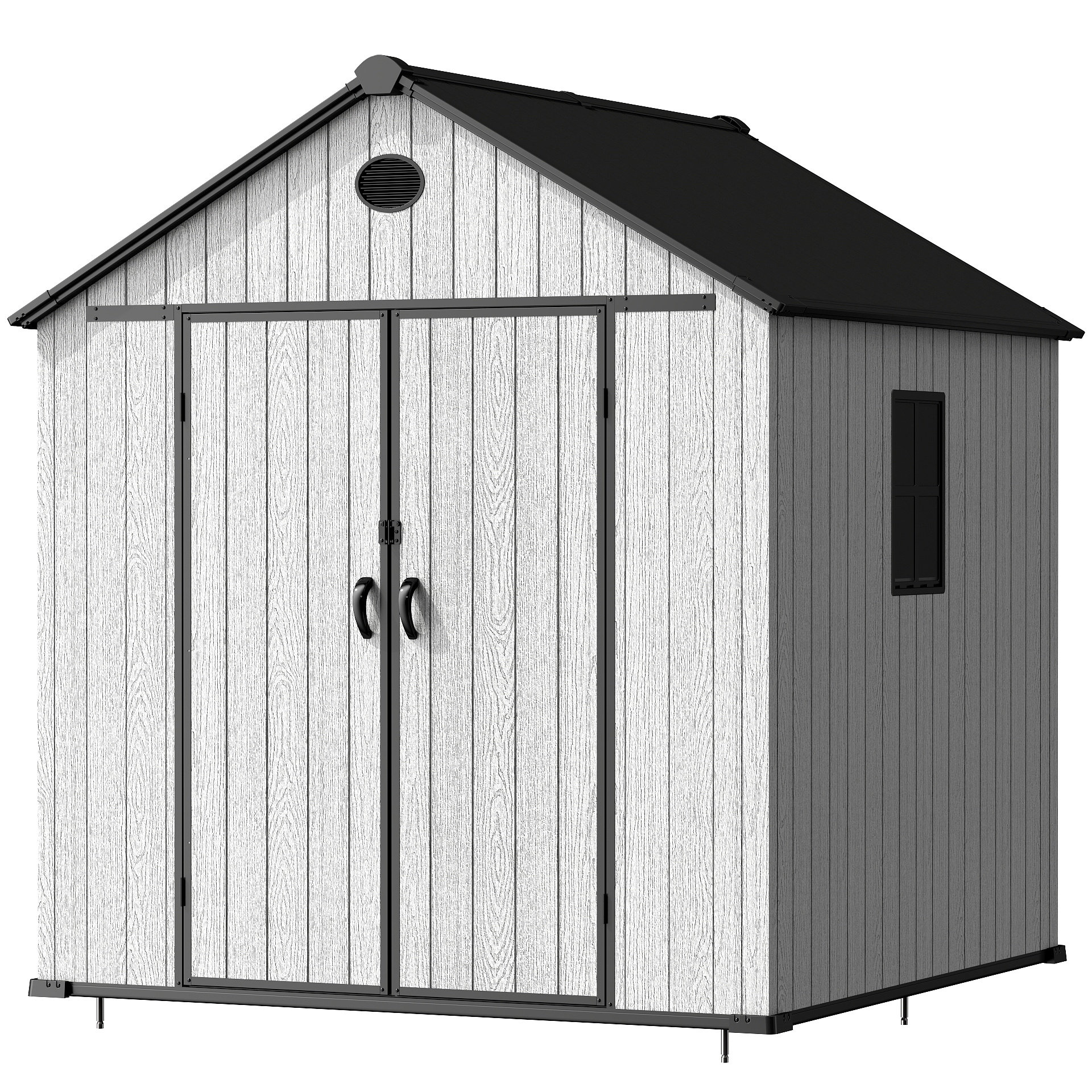 EHHLY 8x8 FT Resin Outdoor Storage Shed Large, 376 Cuft Garden Tool ...