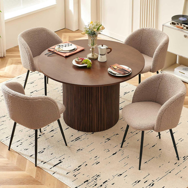 Wayfair Round Table With Set Of Four Barrel Chairs & Reviews | Wayfair