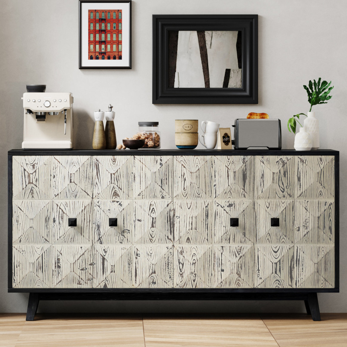 Winston Porter 59.84" 4 Doors Vintage Sideboard ,Freestanding Sideboard ...