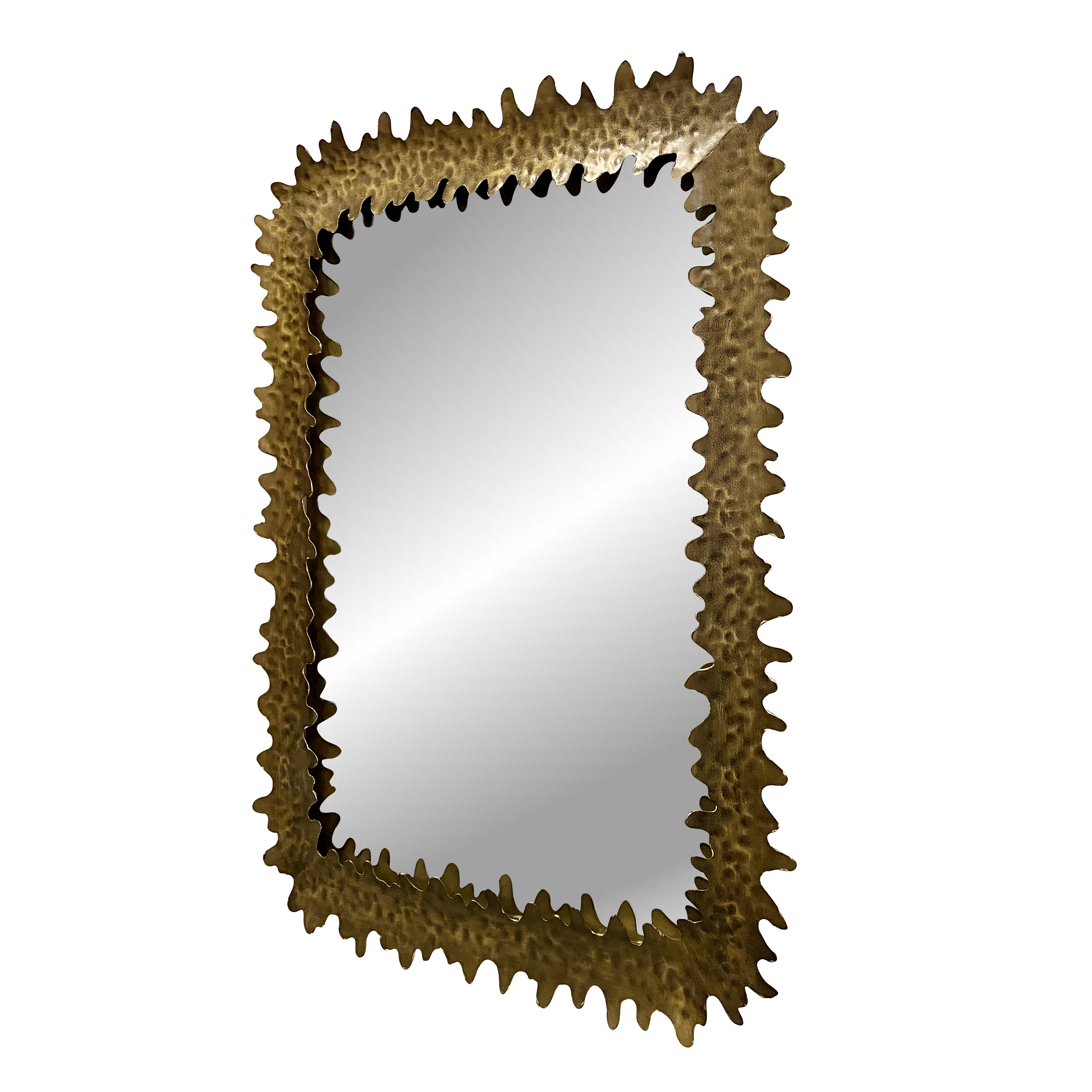 Mercer41 Serrated Elegance: Grandiose Metal Frame Wall Mirror | Wayfair