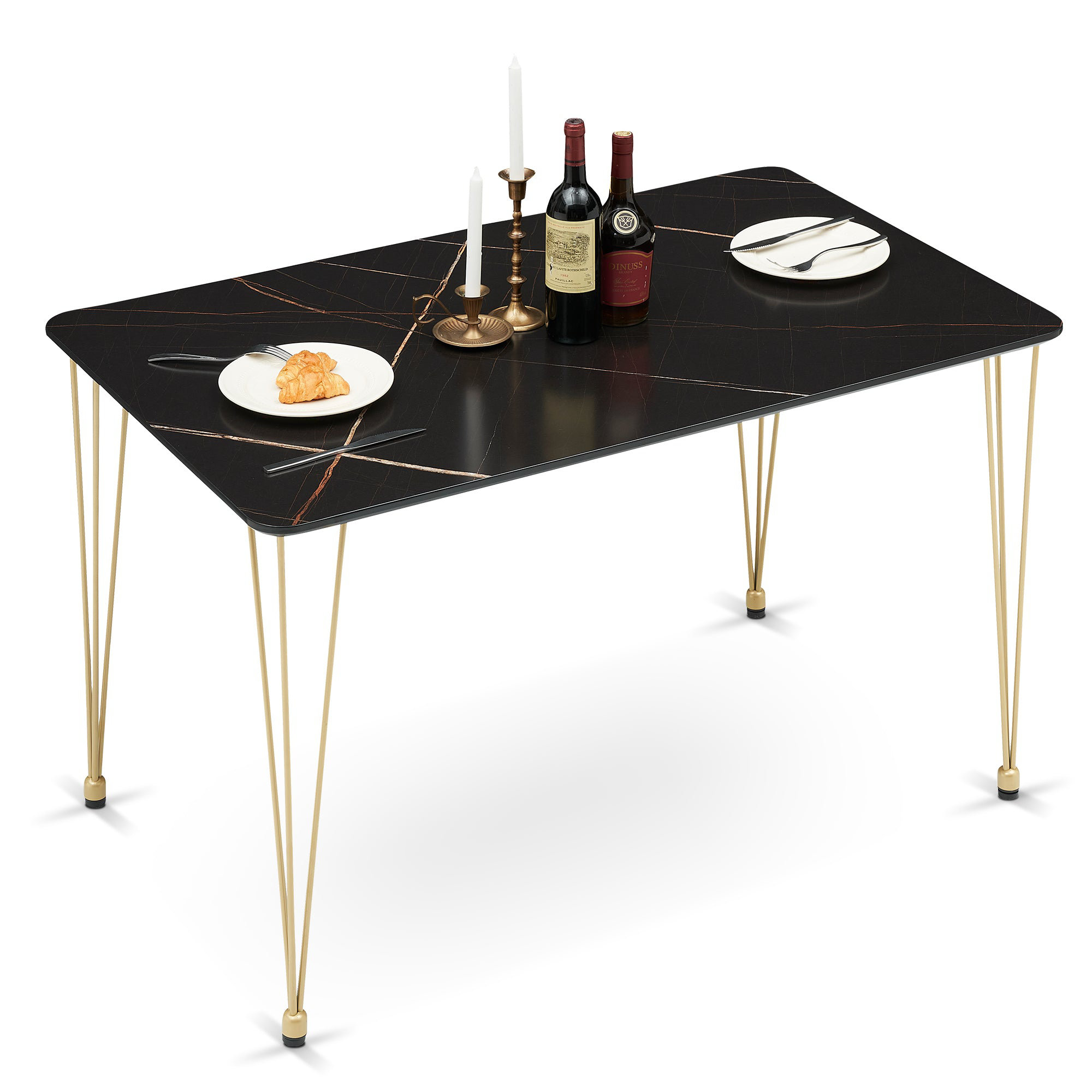 Mercer41 Mallee Rectangular 47.5'' L x 30'' W Marble Dining Table with ...