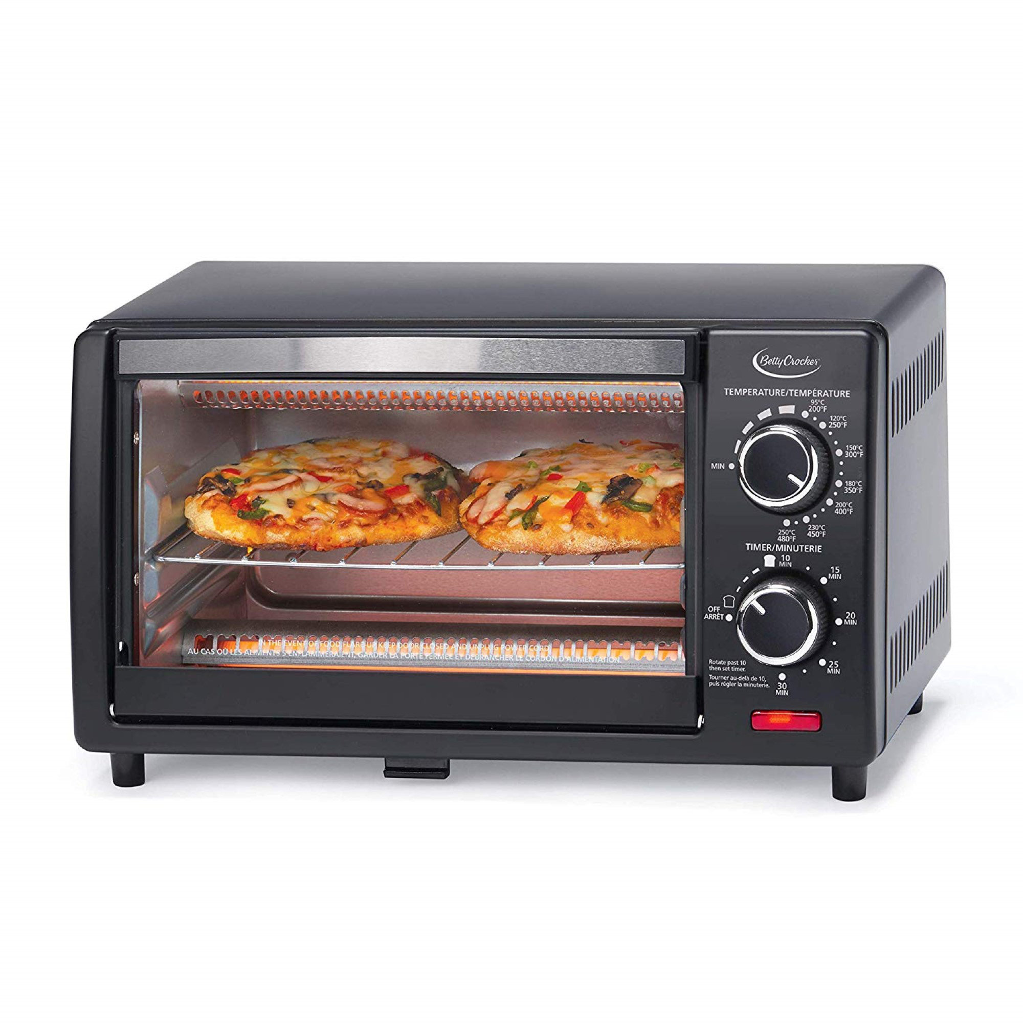 Betty Crocker Compact Toaster Oven, Pizza Oven with Toast & Bake ...
