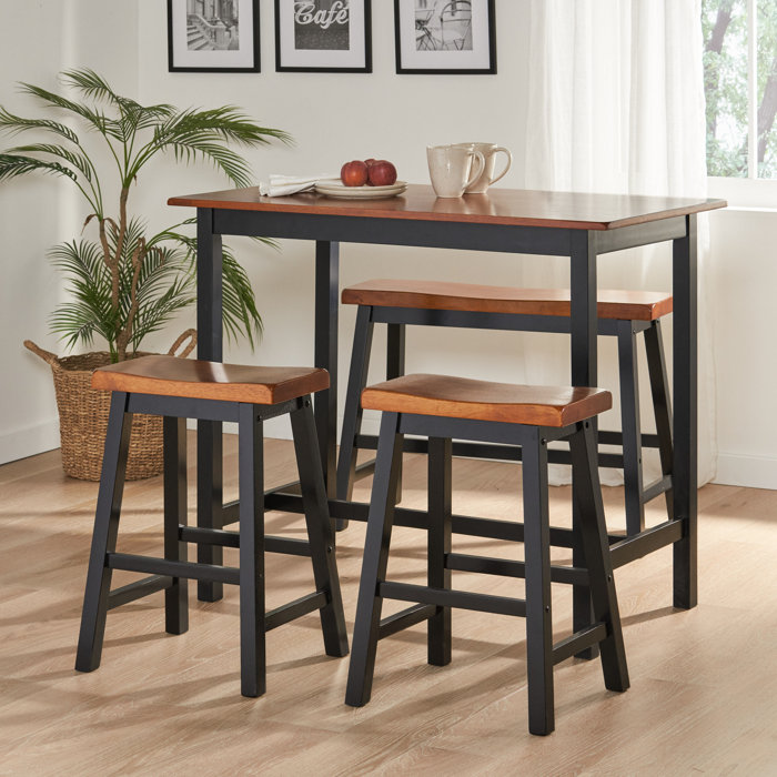 Loon Peak® Kerley 4 - Piece Rubberwood Dining Set & Reviews | Wayfair