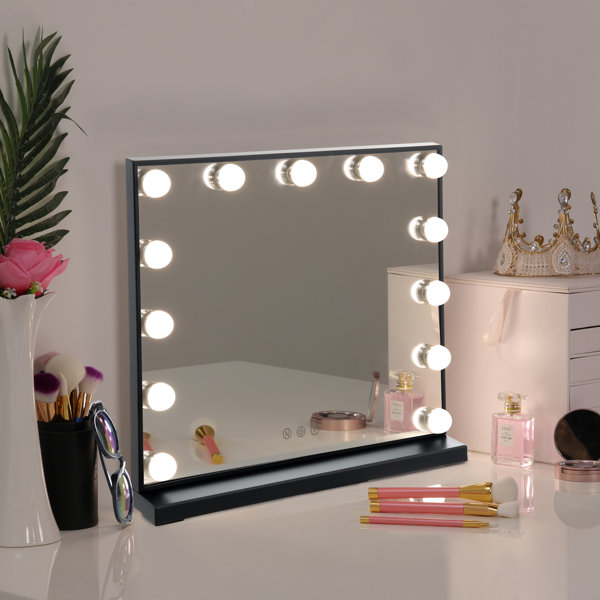 Latitude Run Rectangle LED Metal Mirror Adjustable Wall Mirror ...