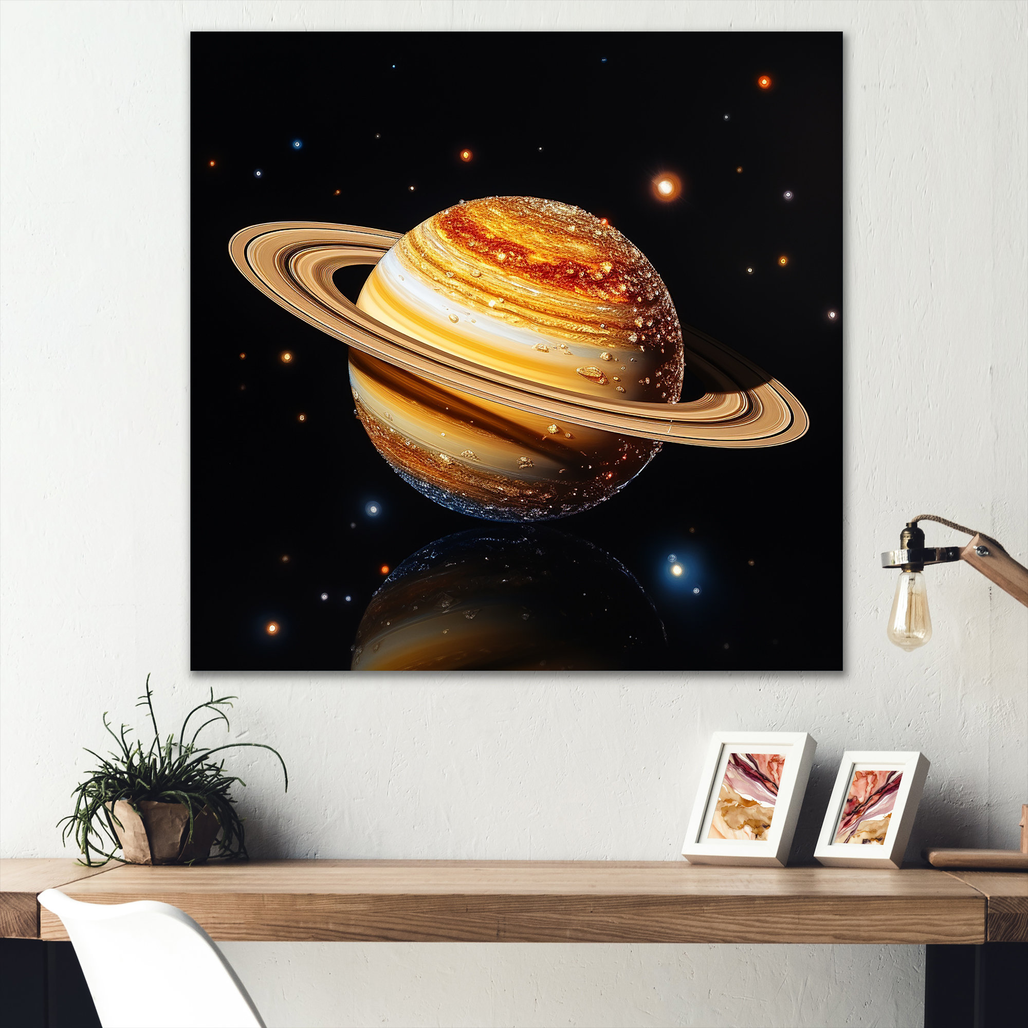 Ivy Bronx Planet Saturn Cosmic Universe II - Space Planet Metal Wall ...