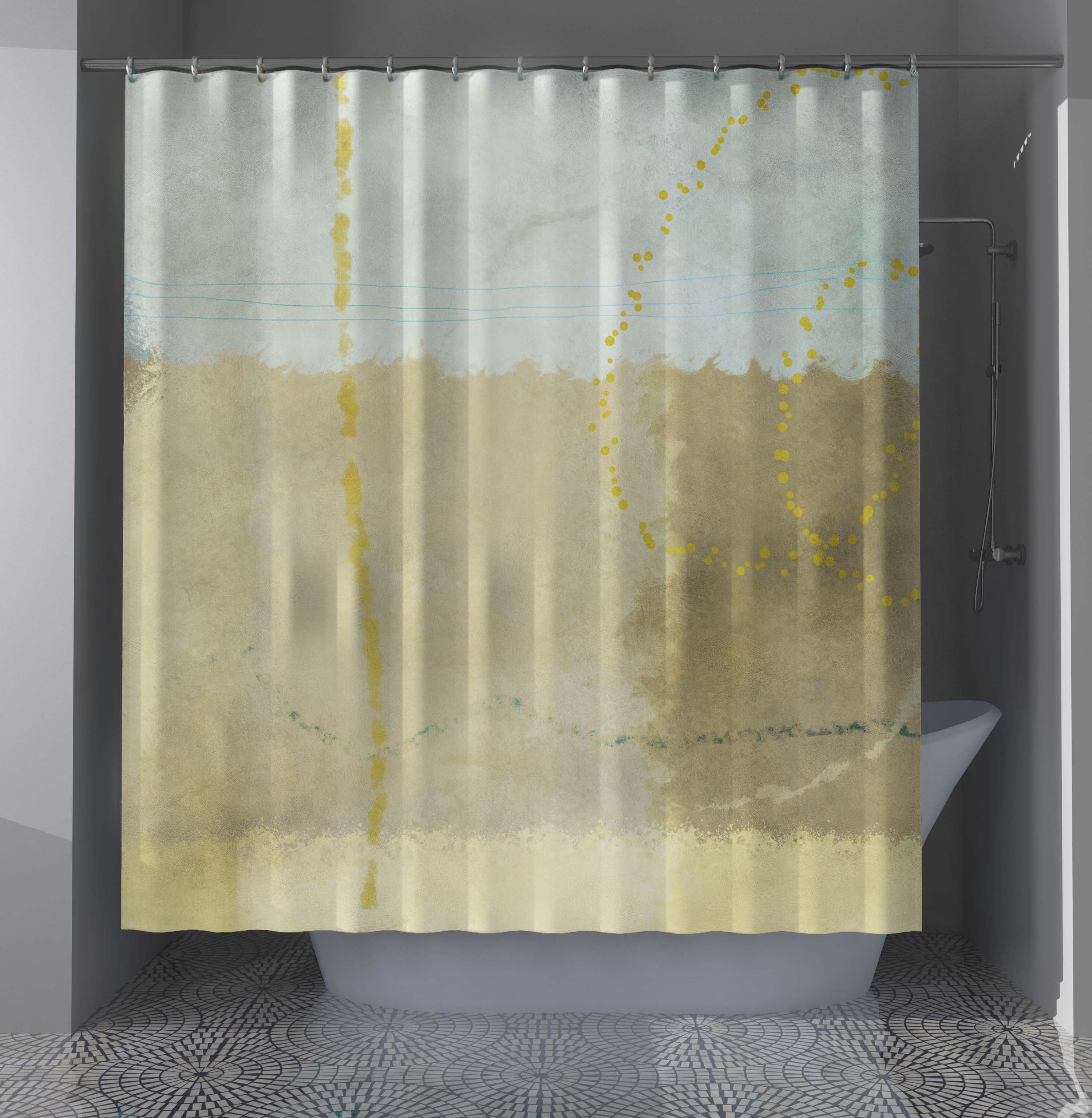 East Urban Home Burgoon Abstract Shower Curtain | Wayfair
