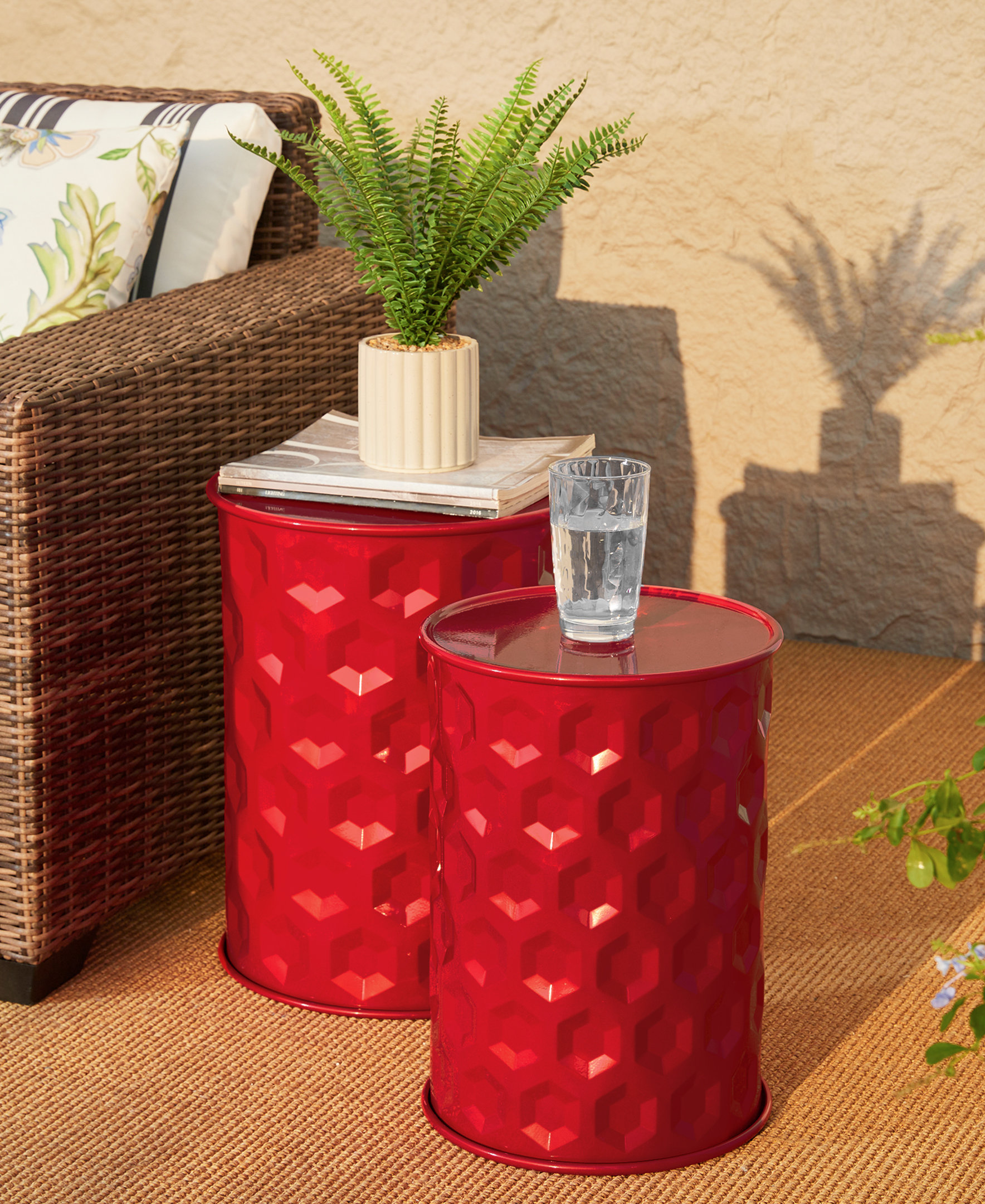 Lark Manor™ Loiret Metal Accent Stool Garden Stool | Wayfair