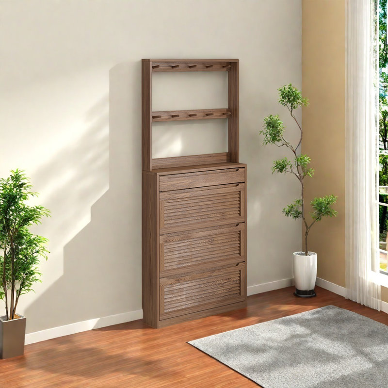 Elegant Home Furnishings.s Solid Oak Hall Tree with Drawer | Wayfair
