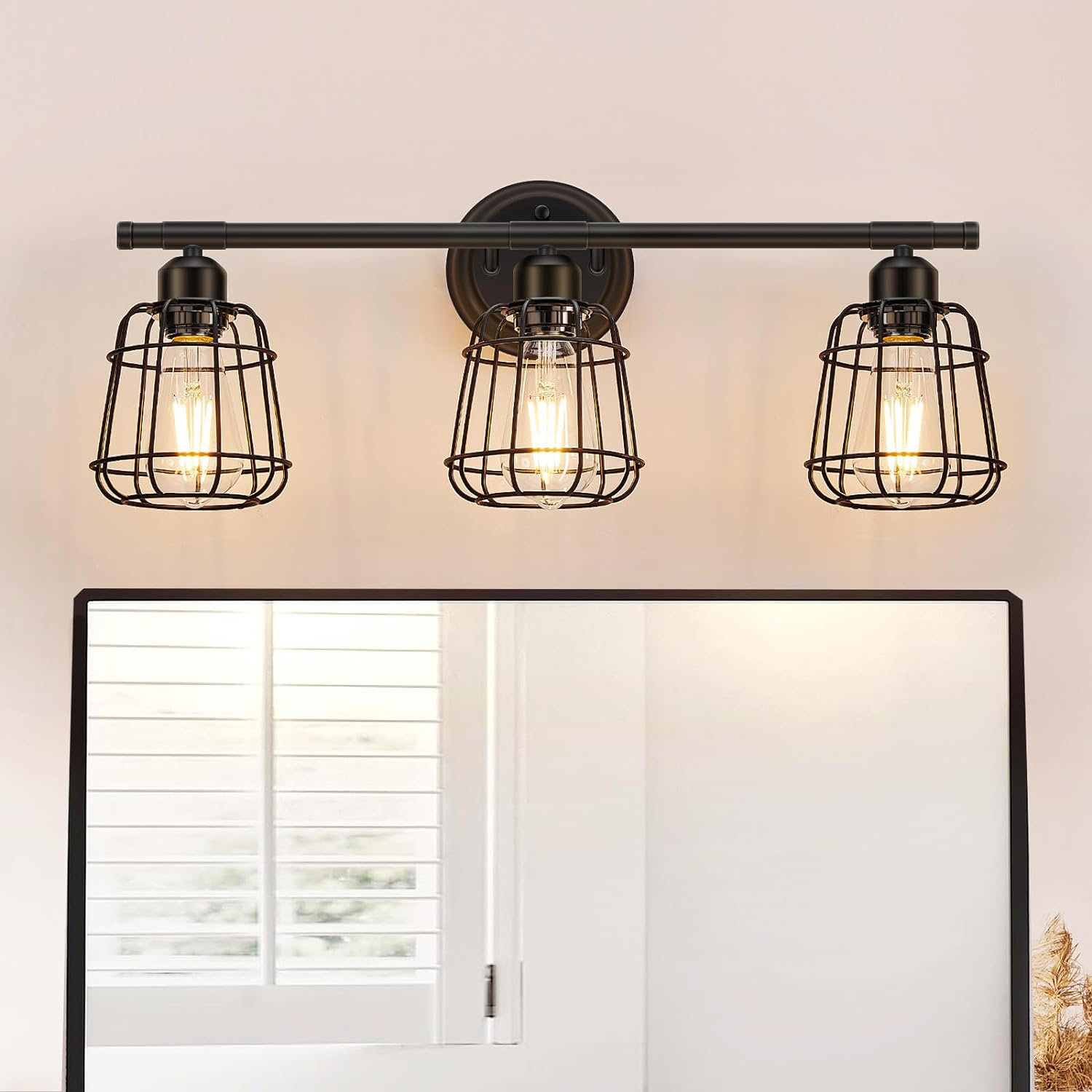 Ebern Designs 3-Light Bathroom Vanity Light Fixtures Over Mirror, Matte ...