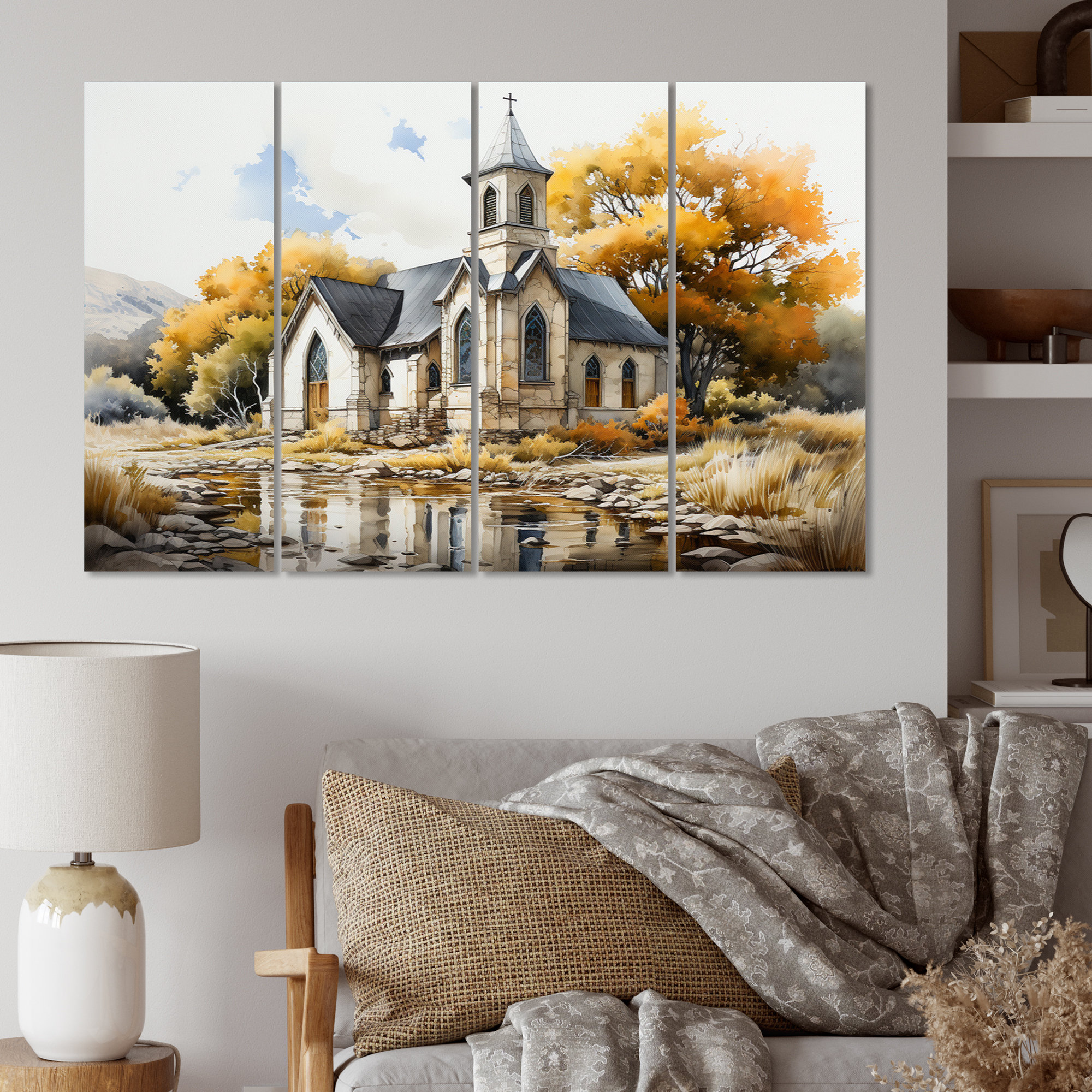 Design Art Lansdcape Church Tranquil Abode III - Spiritual Canvas Print ...