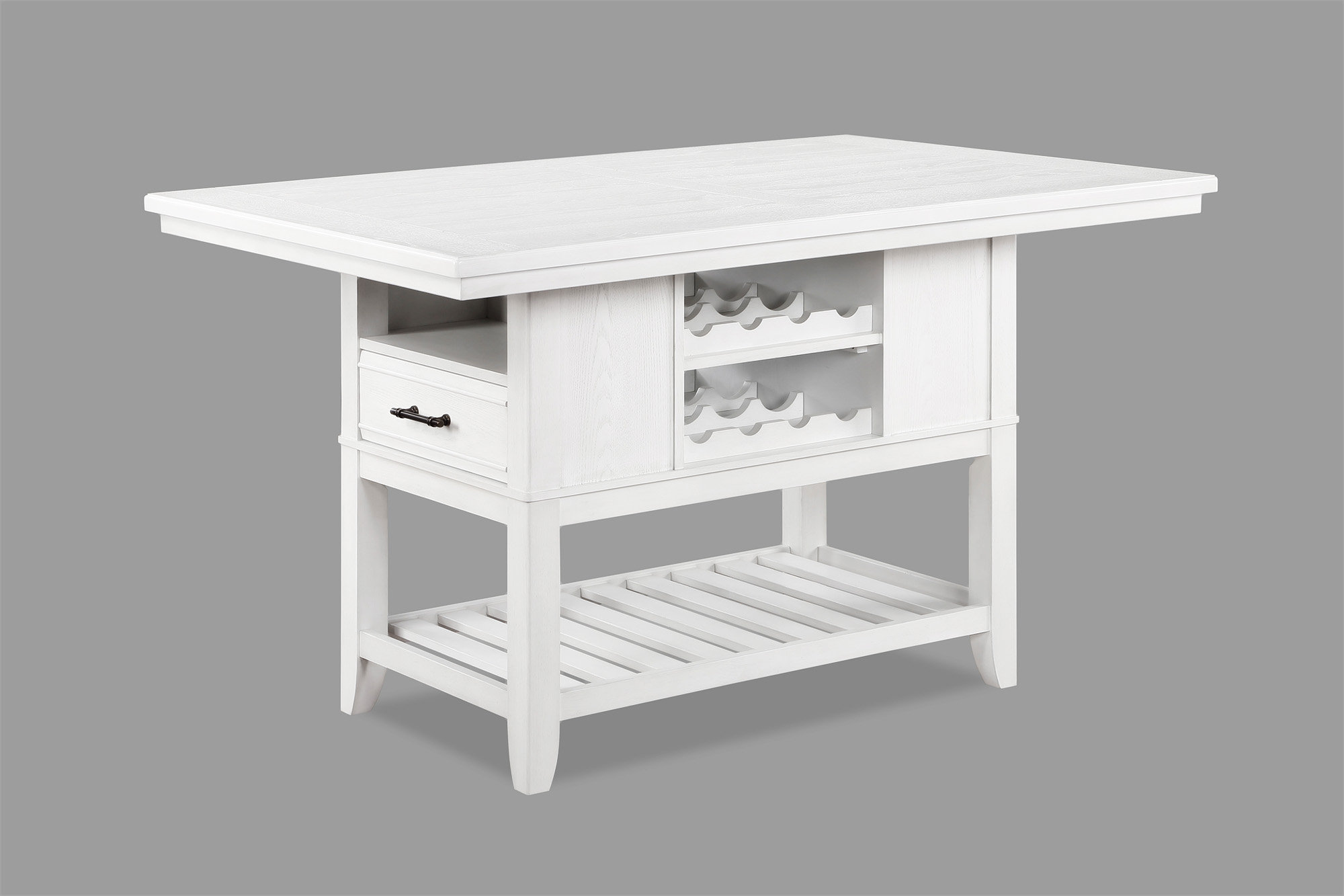 One Allium Way® 1Pc Counter Height Table With Storage Drawers Wine Rack ...