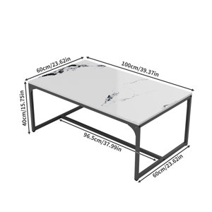 Wrought Studio™ Modern Chic Coffee Table Marble Rectangular Center ...