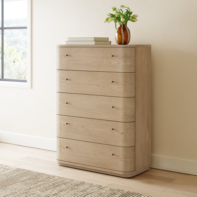 Joss & Main Lucie Five Drawer White Oak Chest | Wayfair