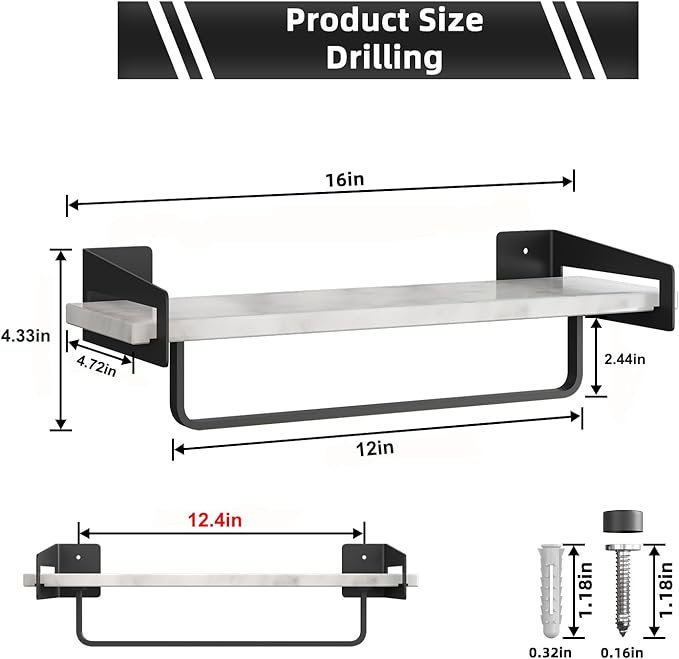 Beloky 16'' Freestanding Standard Towel Bar | Wayfair