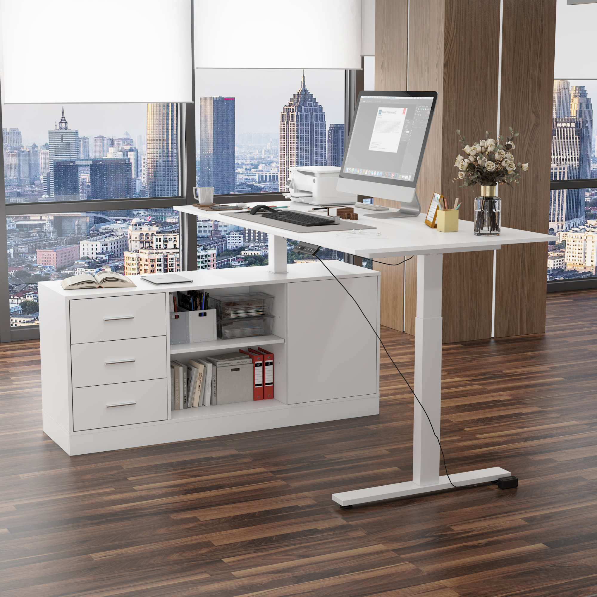 Latitude Run® Bureau pour travailler assis ou debout ergonomique avec contrôleur de préréglages ...