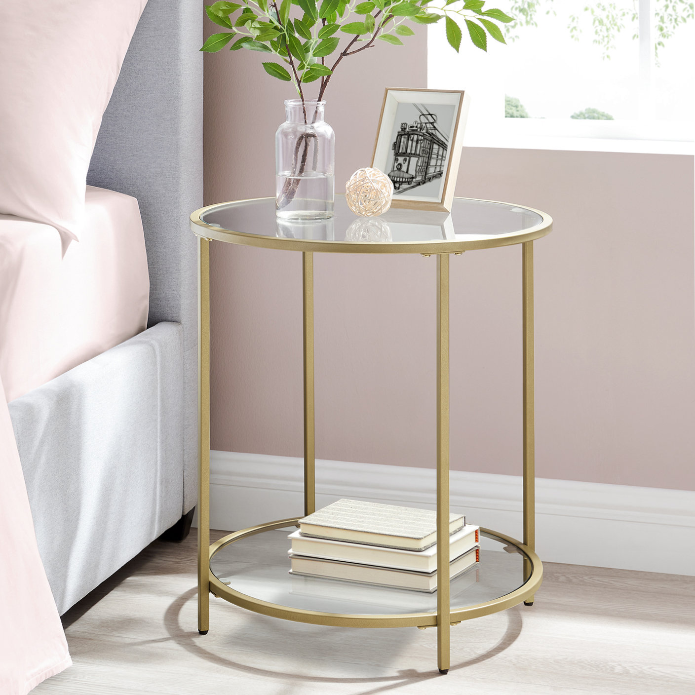 Zipcode Design™ Doynton Glass End Table with Storage & Reviews | Wayfair