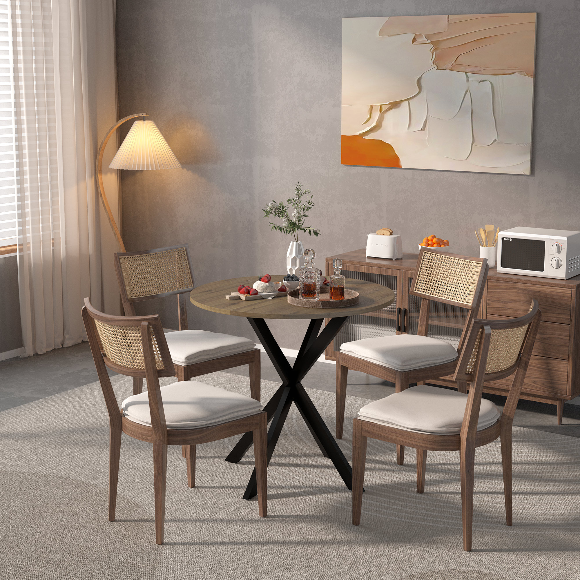 Wondrous Iconic 31.5 Inch Round Dining Table, Small Circle Kitchen ...