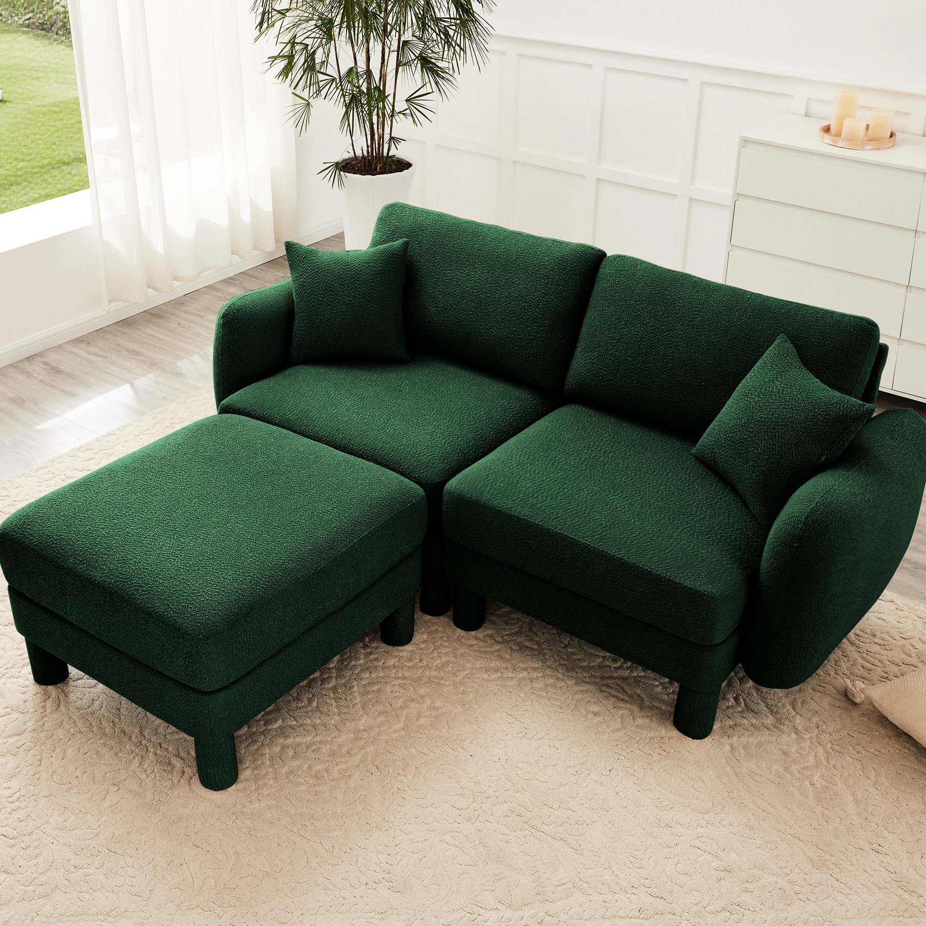 Latitude Run® 2 - Seater Boucle With Removable , Spring Coil And ...