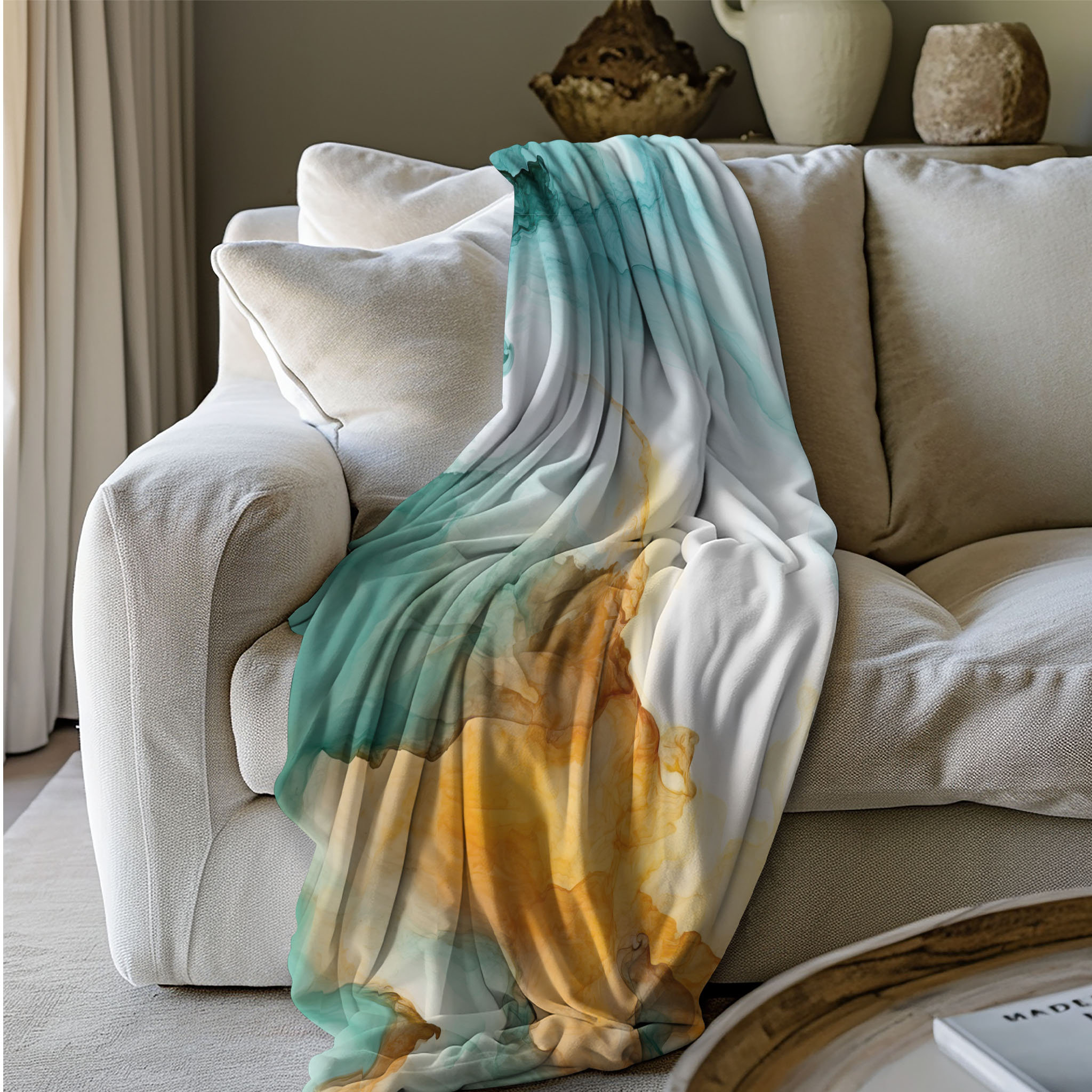 MentionedYou Smoky Teal - 1 Piece Premium Blanket | Wayfair