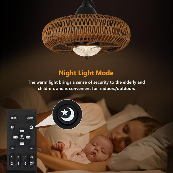 Bay Isle Home™ Waterproof Outdoor Ceiling Fan with Lights Remote ...