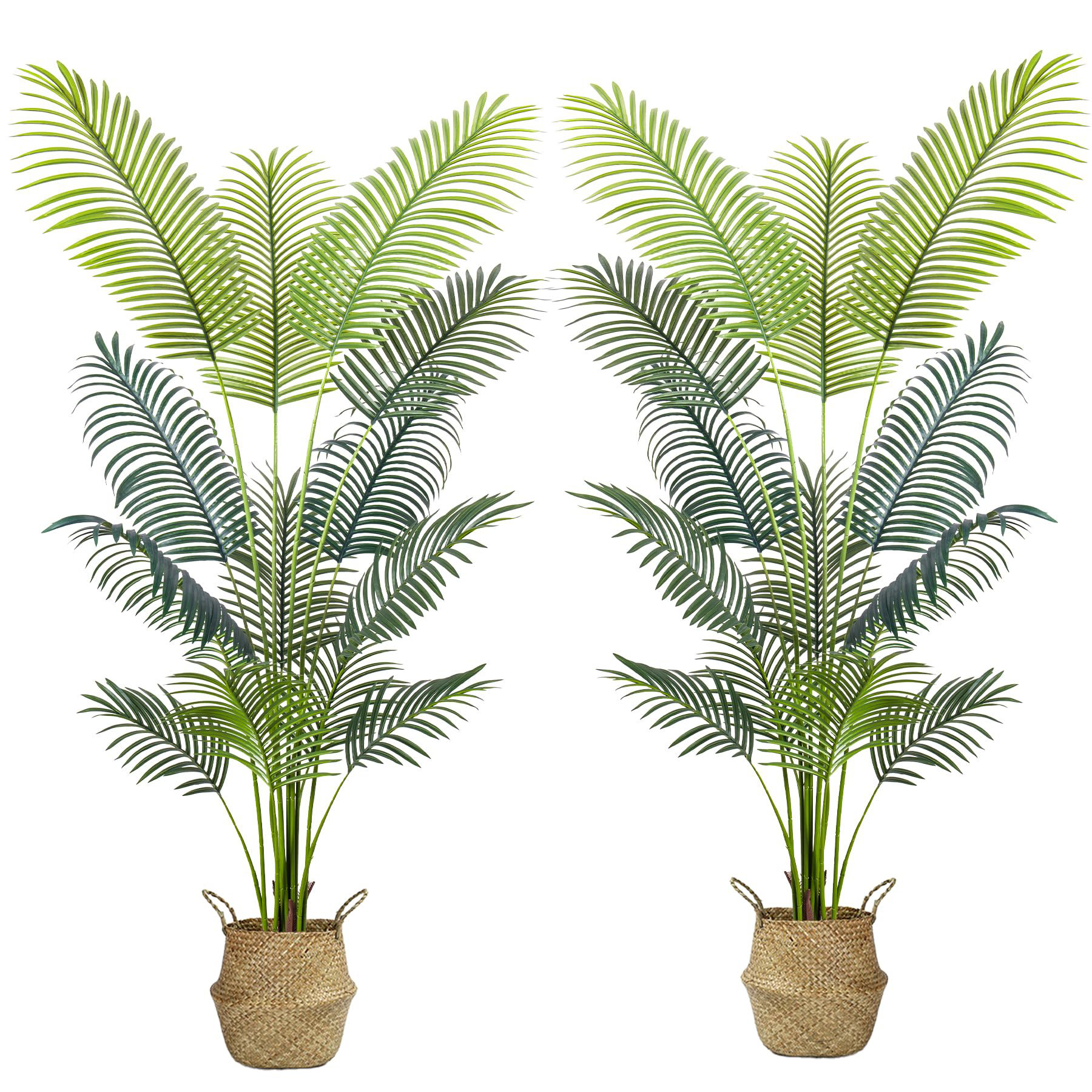 Dakota Fields Artificial Golden Cane Palm Tree 2Packs 6Ft Faux Plant ...