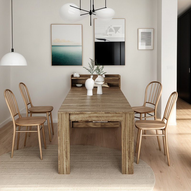 Millwood Pines Modern Extendable Dining Table with Storage - Wayfair Canada