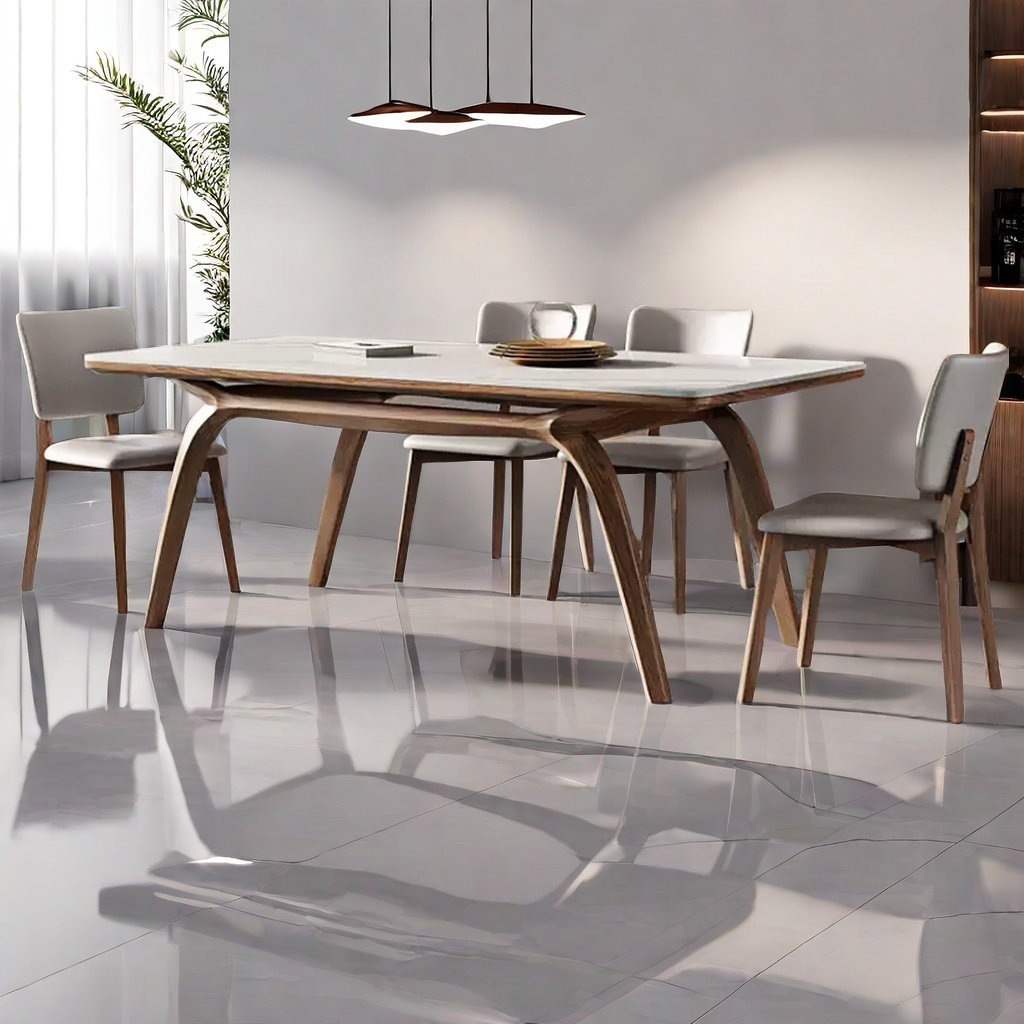 Animoe D Furniture Contemporary minimalist dining table and chair | Wayfair