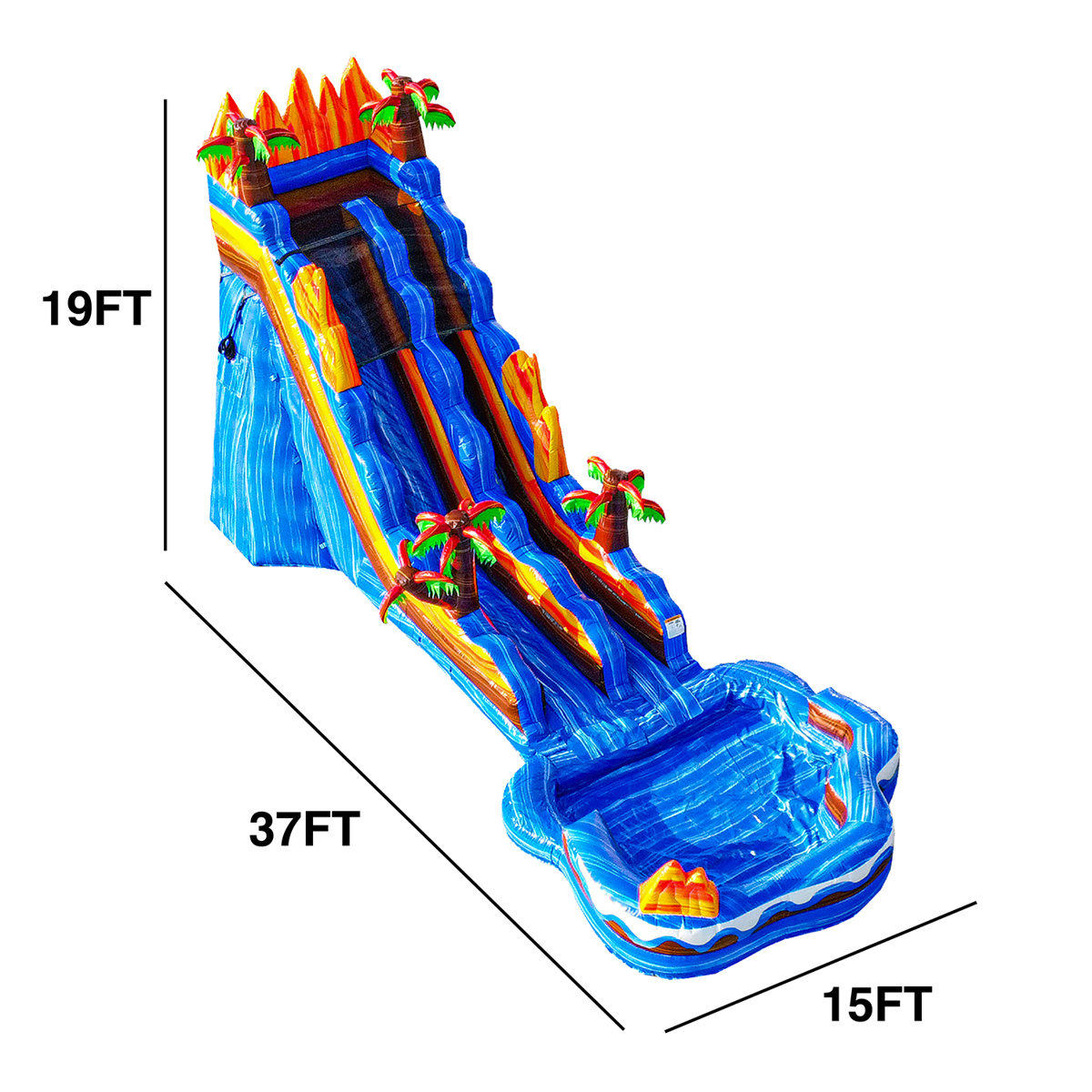 JumpOrange 19' Oasis Commercial Grade Water Slide with Detachable Deep ...