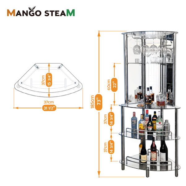 Mango Steam Bar with Wine Storage & Reviews | Wayfair