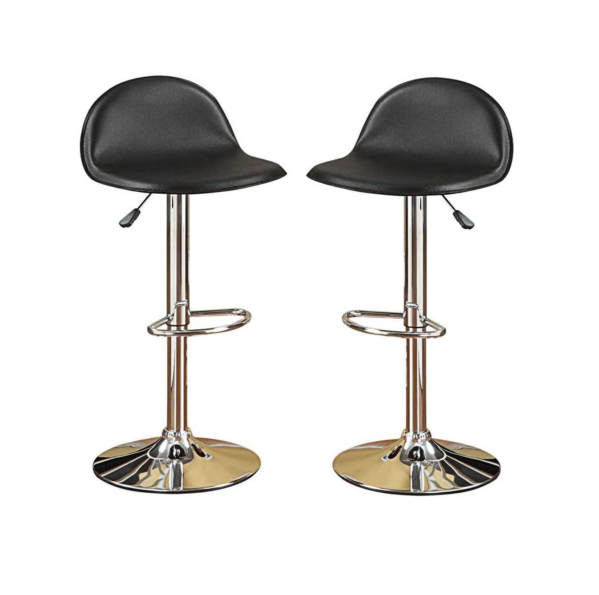 Ivy Bronx Faux Leather Stool Adjustable Height Chairs Set of 2 Chair ...