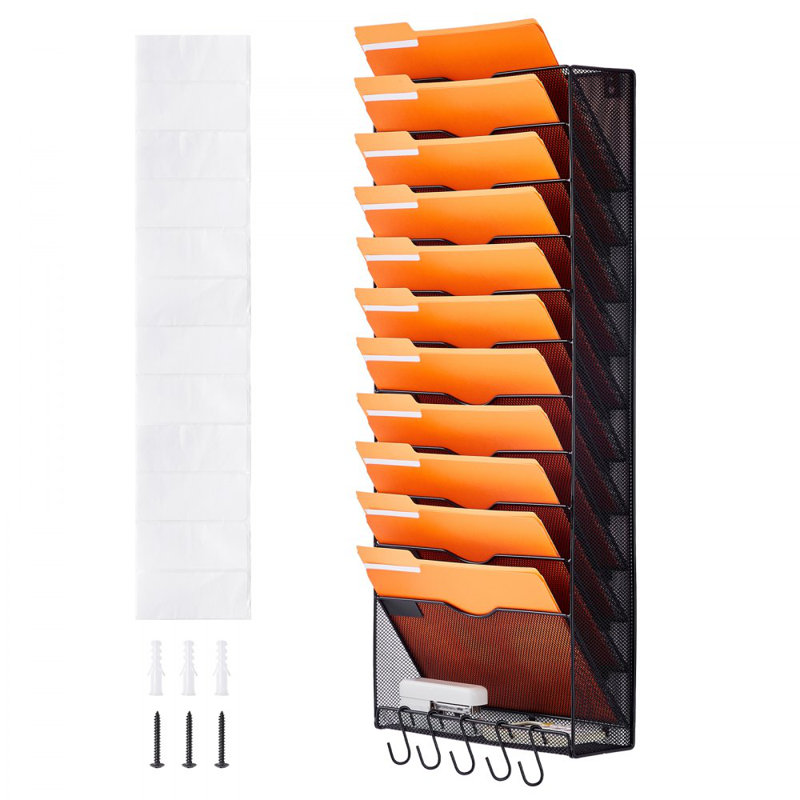 Stellweilan Tessberg File Wall Rack, One-Piece 12 Pockets Mesh Wall ...