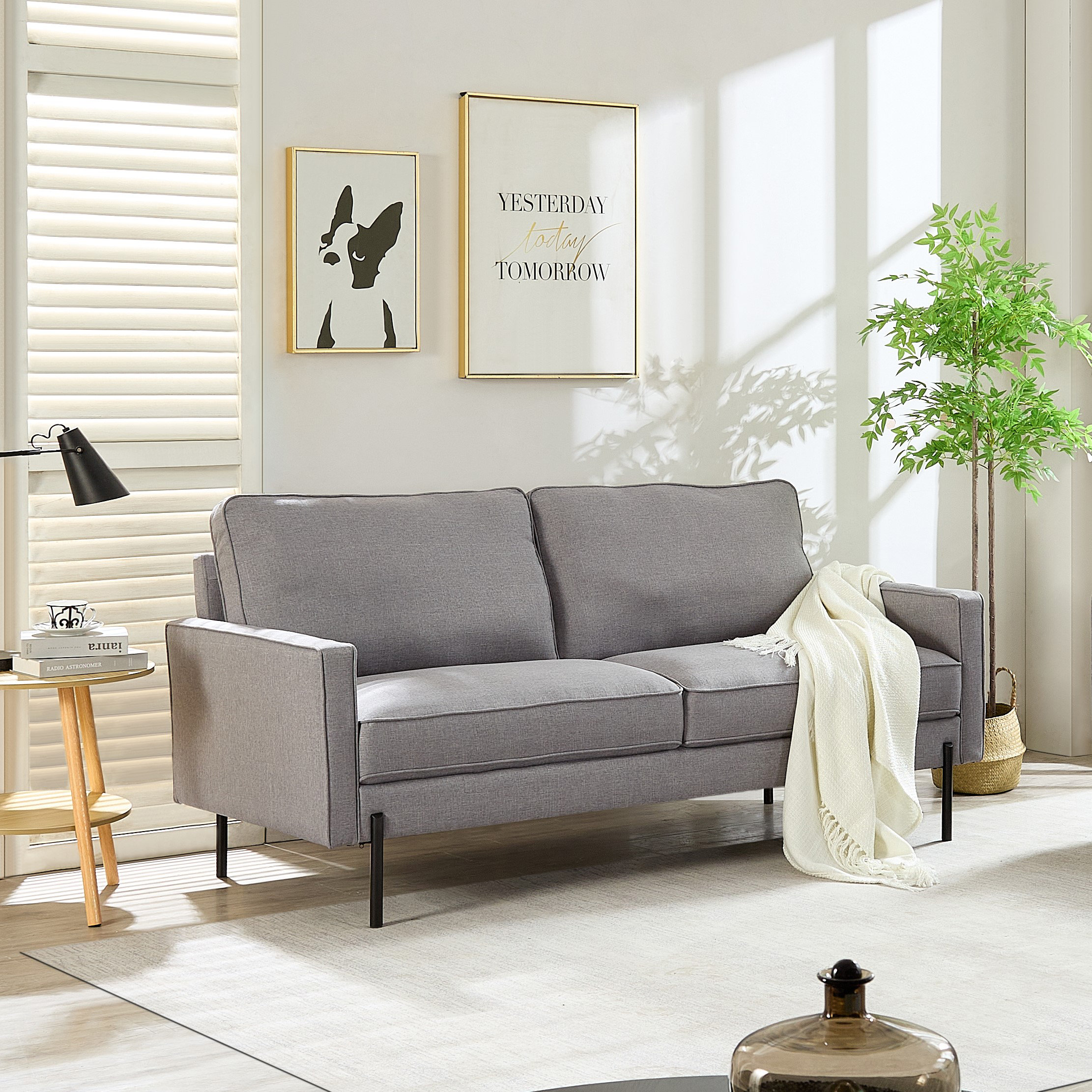 Wade Logan® Arban 71.1" Linen Square Arm Sofa | Wayfair