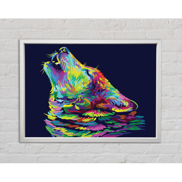 Bright Star Howling Wolf In Colour - Single Picture Frame Art Prints on ...