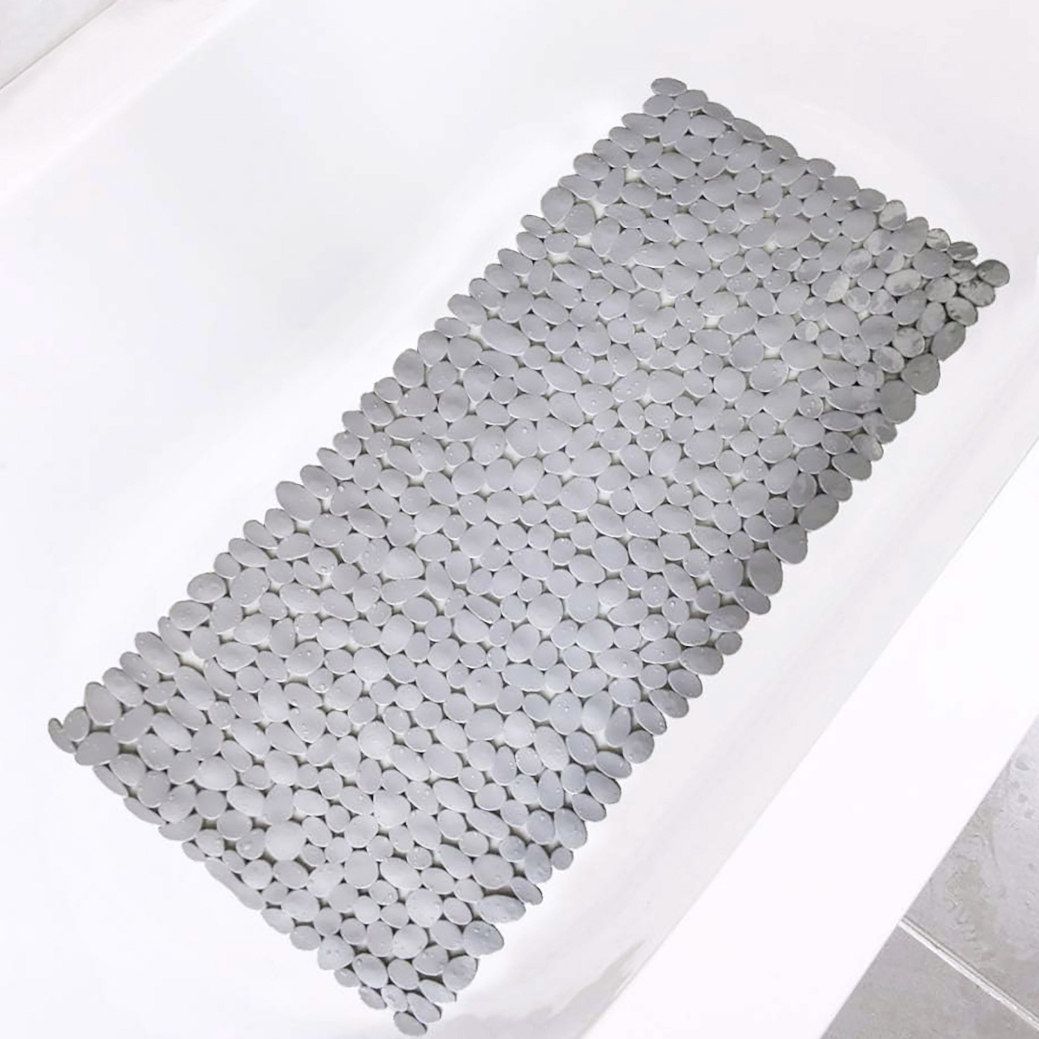 Symple Stuff Transparent Stone Pebbles Vinyl Non-slip Bathtub Shower ...
