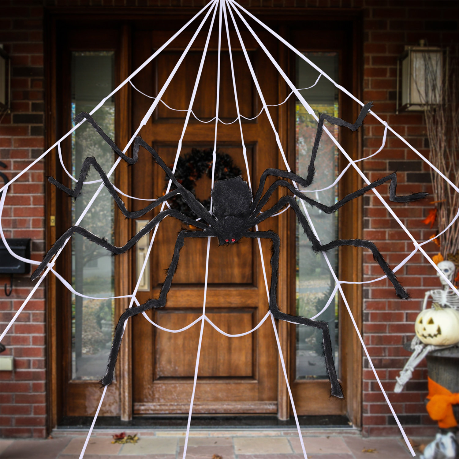 The Holiday Aisle® 35" Giant Spider Decor Set With Ground Stake,mini ...