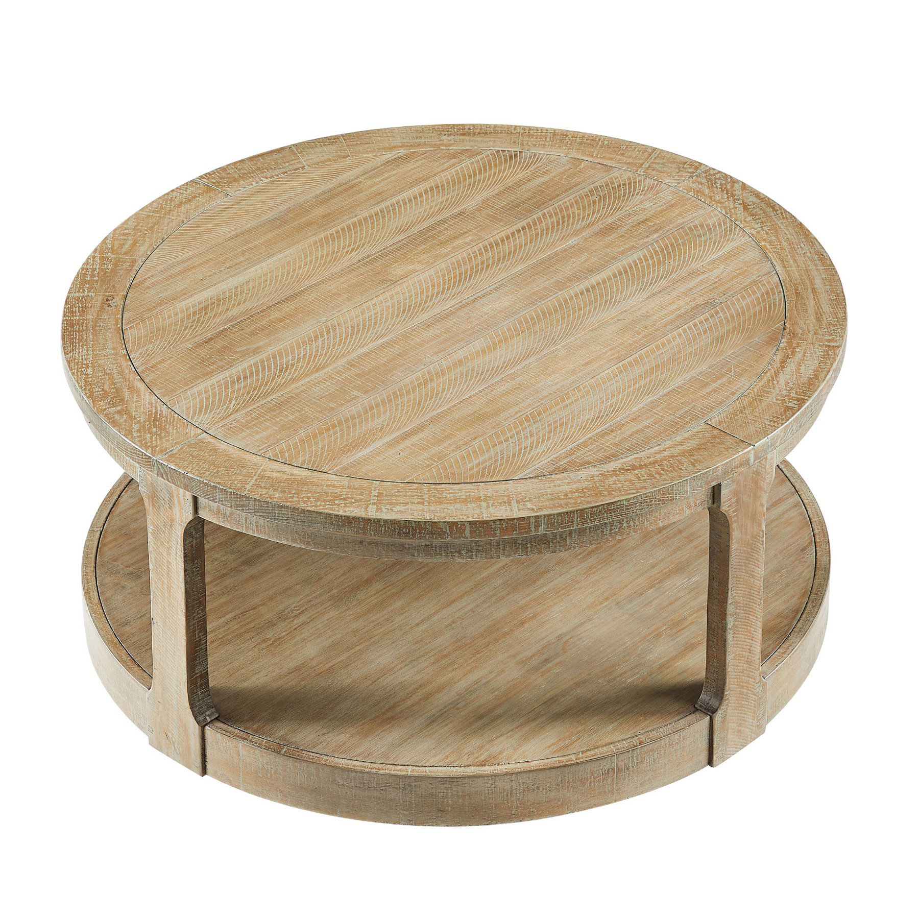 One Allium Way® Large Curved 2 Tier Traditional Round Center Coffee ...
