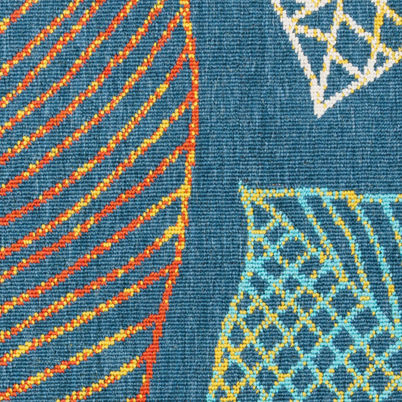 Gertmenian Jona Ananda Blue/Teal/Green Modern Tropical Leaf Indoor ...