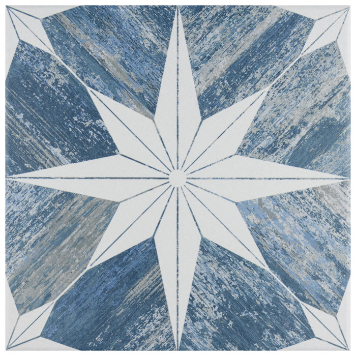 Merola Tile Cassis Stella 10" x 10" Porcelain Patterned Wall & Floor ...