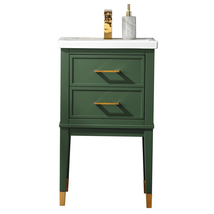 Everly Quinn Deon 20'' Single Bathroom Vanity with Ceramic Top ...