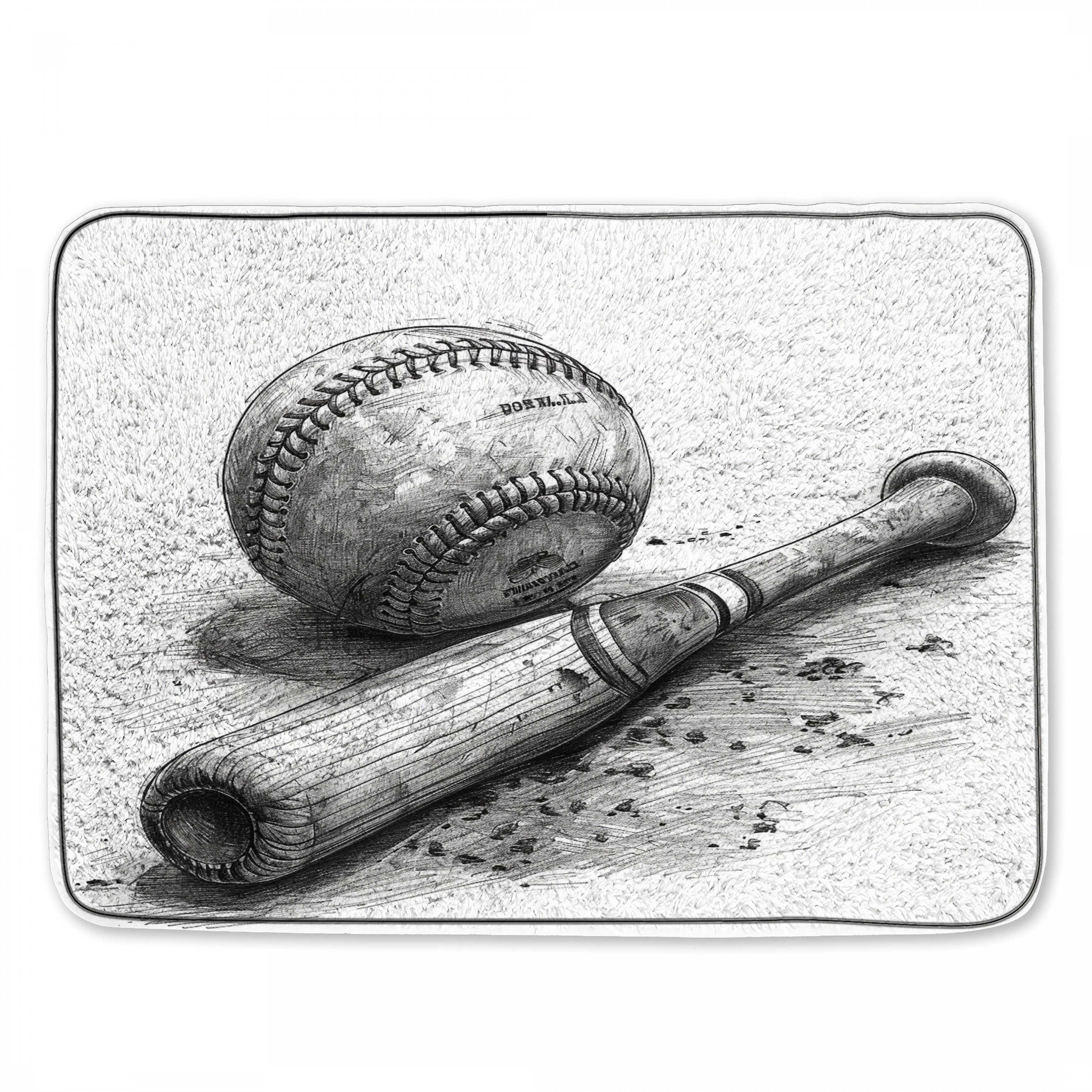 East Urban Home Baseball Bath Mat Sports Bathroom Decor Vintage | Wayfair