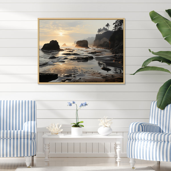 Dovecove Teddrick Beach Photo Seaside Reflections III Framed On Canvas ...