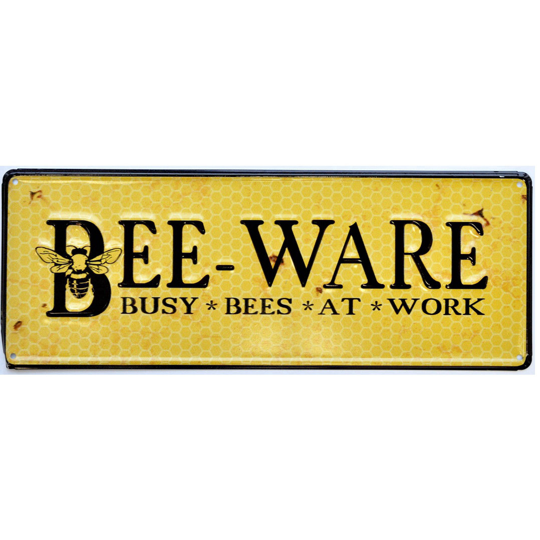 Trinx "Bee Ware Busy Bees At Work" Sign - Wayfair Canada
