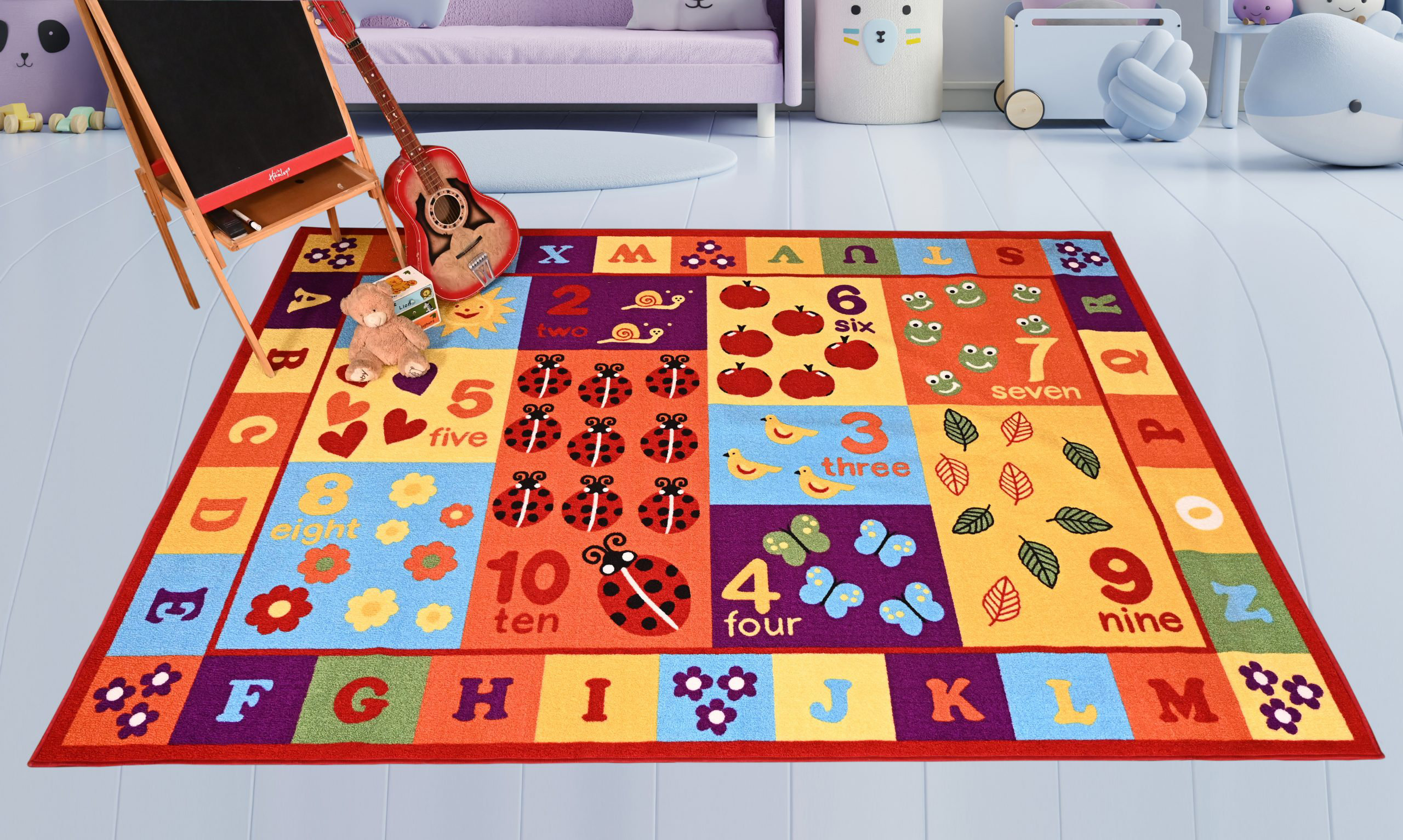 Zoomie Kids Furnish my Place 740 ABC with Numbers ABC Area Rug for Kids ...