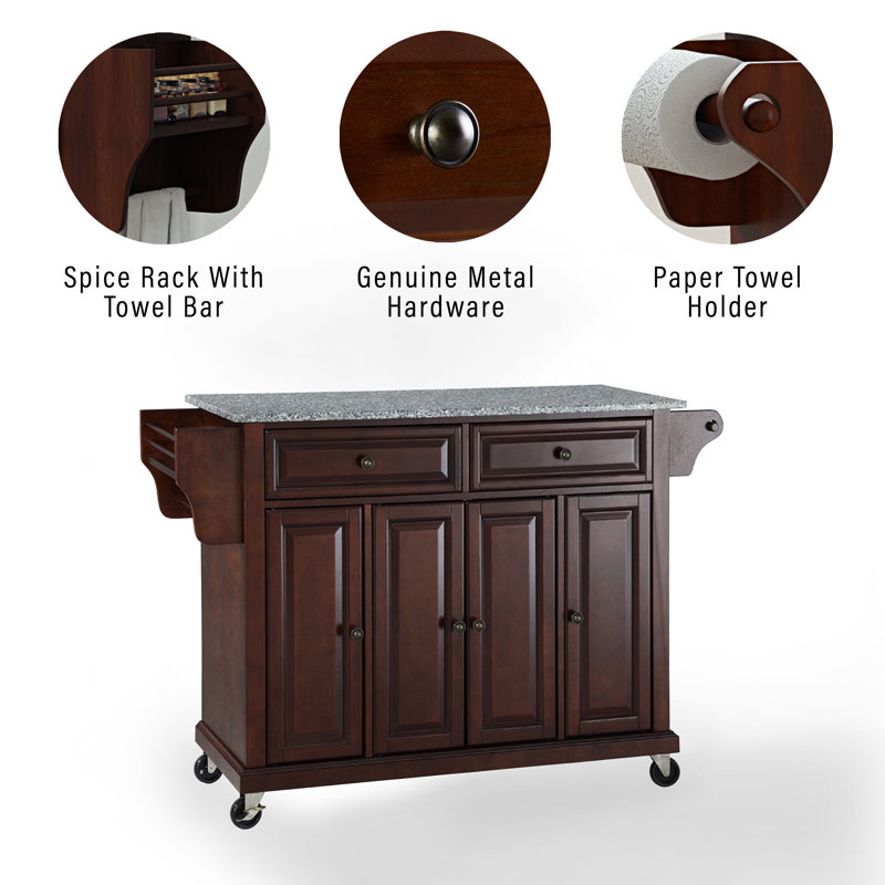 Three Posts™ Monty Granite Kitchen Island & Reviews | Wayfair