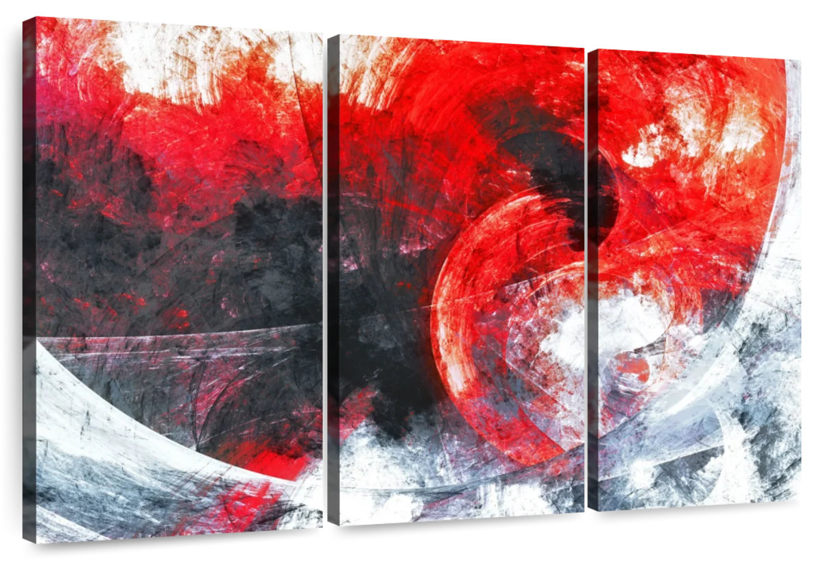 Wade Logan® Avery Red Whirlpool Abstract | Wayfair