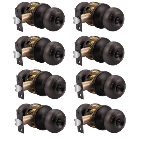 Probrico 8Pack Privacy Flat Ball Door Knobs Interior Door Handles ...