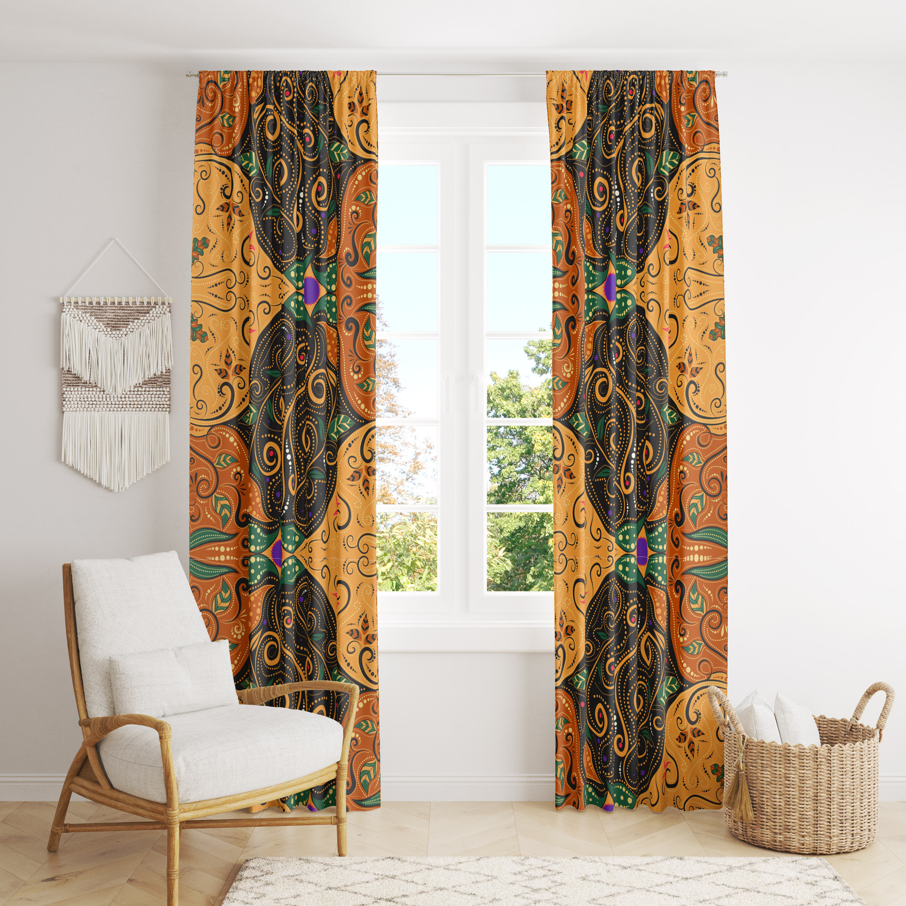 Folk N Funky Polyester Curtain | Wayfair